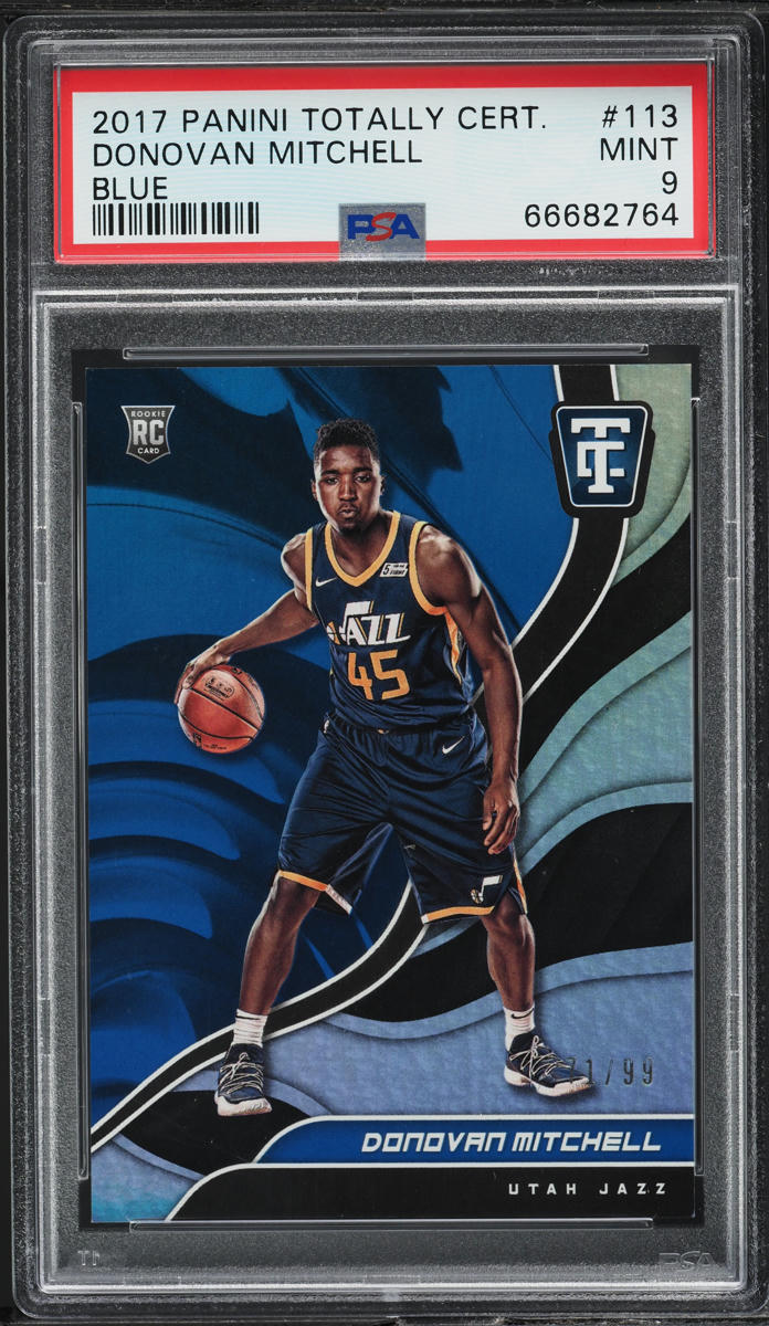 2017 Totally Certified Blue Donovan Mitchell ROOKIE /99 #113 PSA 9 MINT ...