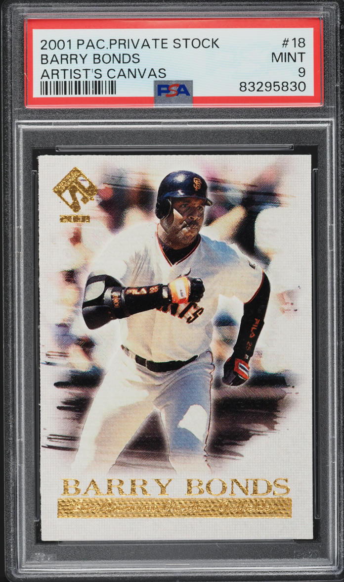 2001 Pacific Private Stock Artist's Canvas Barry Bonds #18 PSA 9 MINT on Fanatics Collect