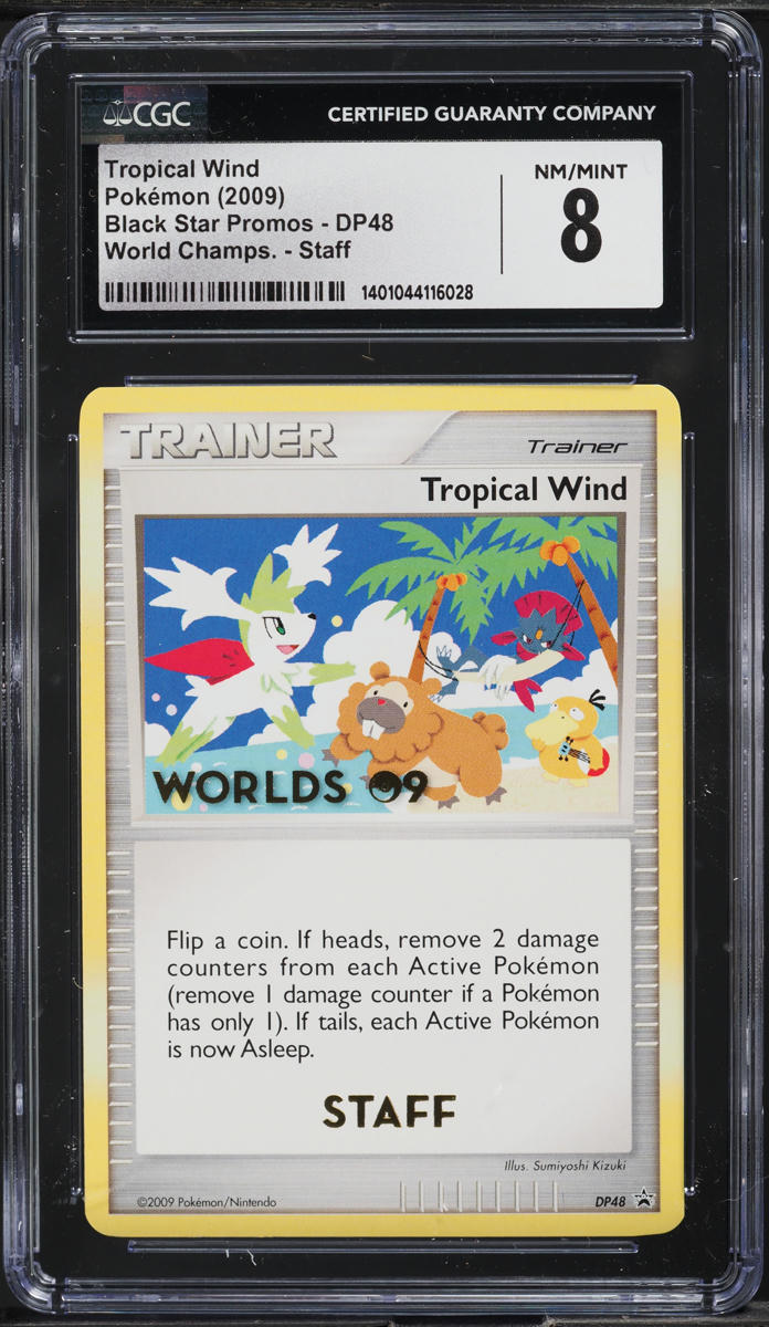 2009 Pokemon DP Black Star Promo World Championships Staff Tropical Wind CGC 8 on Fanatics Collect