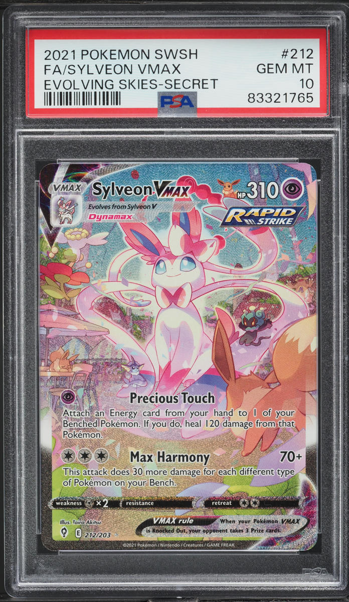 2021 Pokemon SWSH Evolving Skies Alt Art Sylveon VMAX #212 PSA 10 GEM MINT on Fanatics Collect