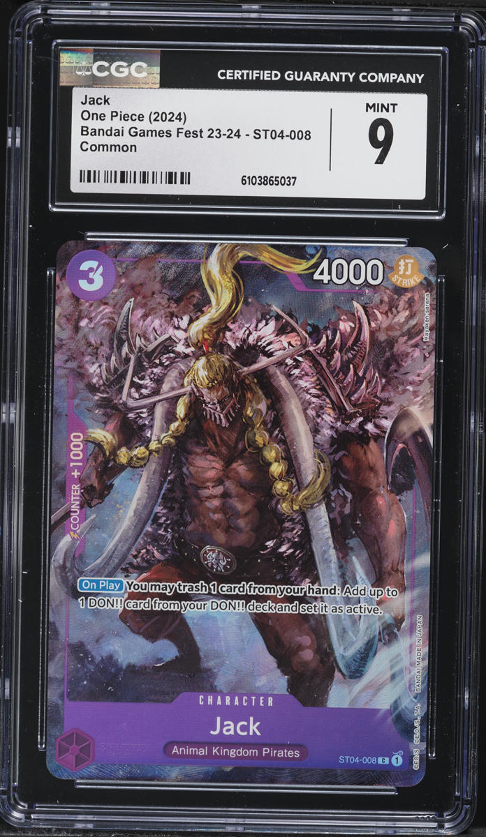 2024 One Piece Bandai Games Fest '23 Jack #ST04-008 CGC 9 MINT on ...