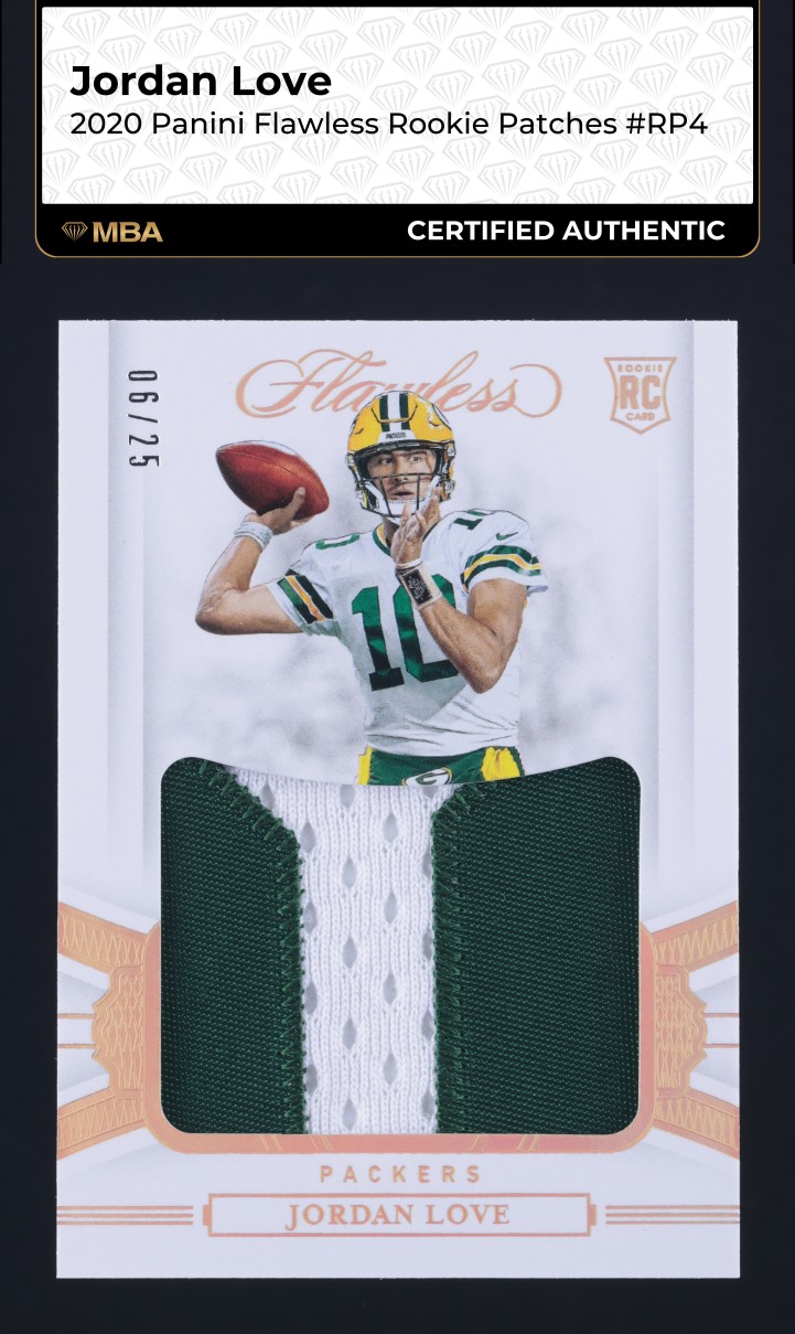 2020 Panini Flawless Jordan Love ROOKIE PATCH /25 #RP4 MBA AUTH on ...