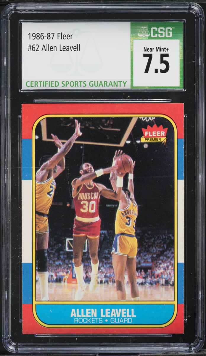1986 Fleer Basketball Allen Leavell #62 CSG 7.5 NRMT+ on Fanatics Collect