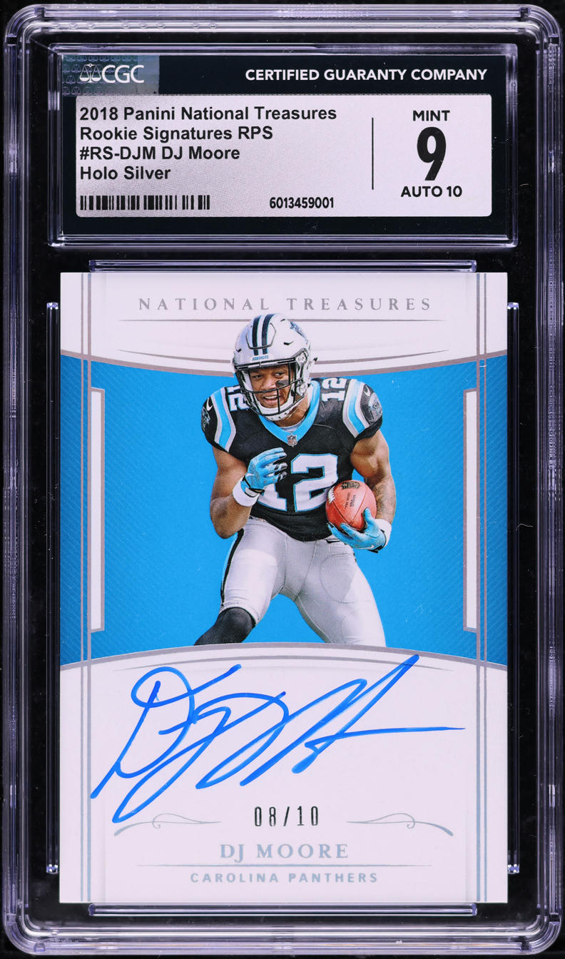 2018 National Treasures Holo Silver DJ Moore ROOKIE AUTO /10 #RS-DJM CGC 9 MINT on Fanatics Collect