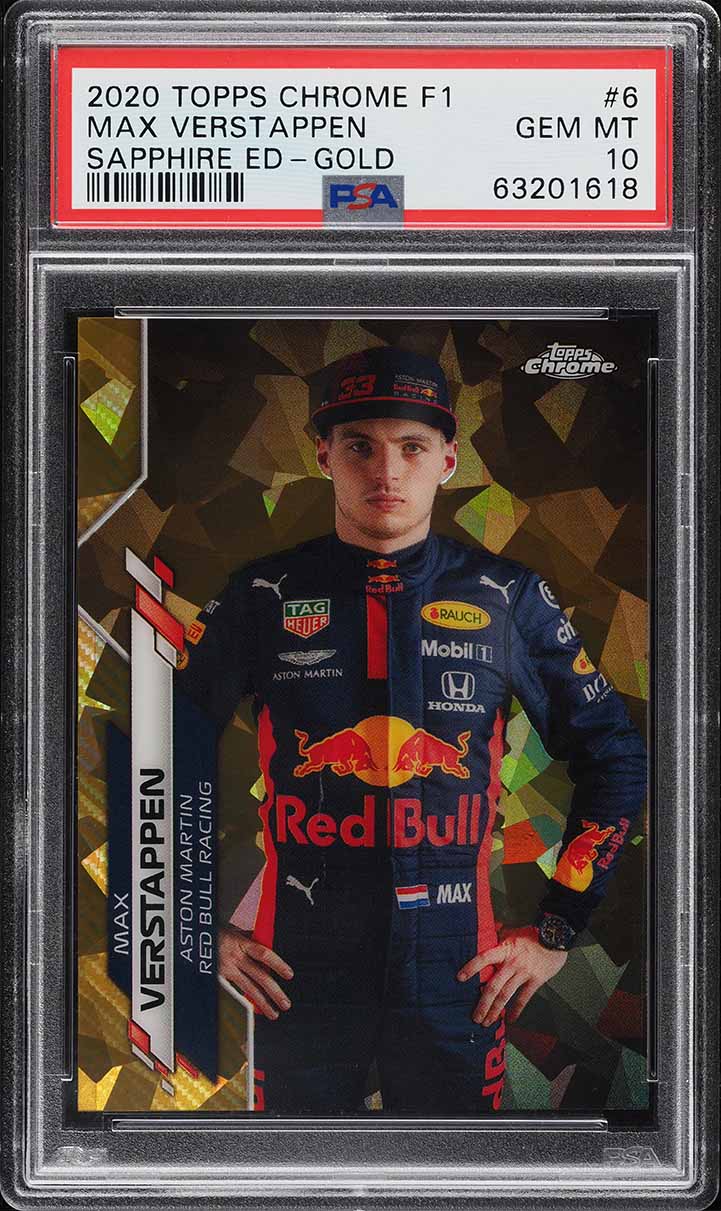 2020 Topps Chrome Formula 1 F1 Sapphire Gold Max Verstappen /50 #6 PSA ...
