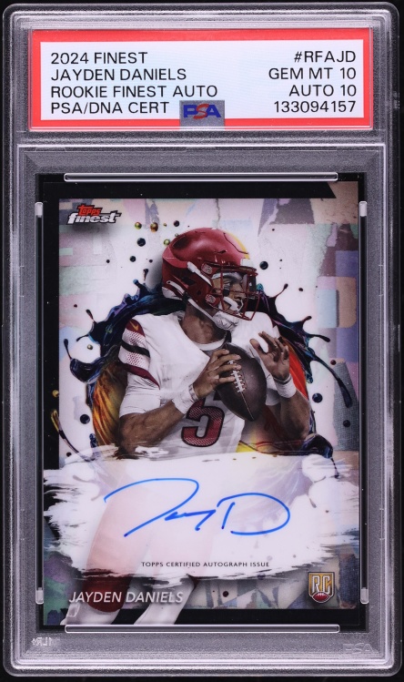 2024 Finest Football Jayden Daniels ROOKIE AUTO DNA 10 #RFA-JD PSA 10 ...