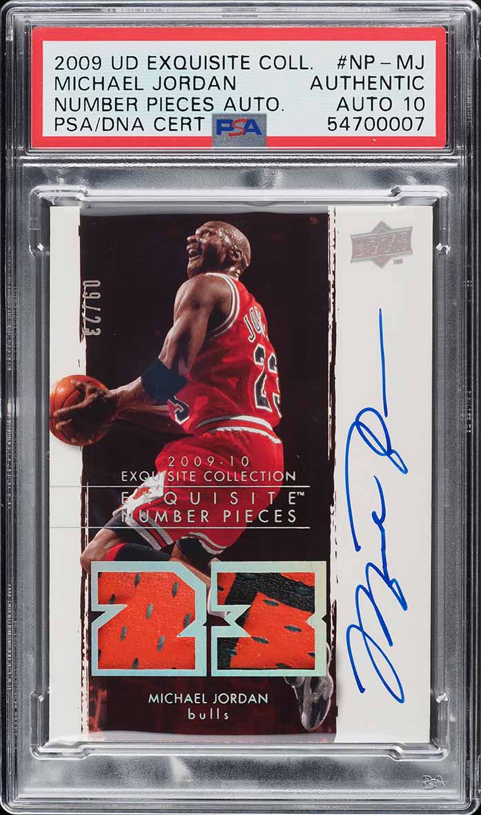 2009 Exquisite Number Pieces Michael Jordan PATCH AUTO DNA 10 /23 PSA ...