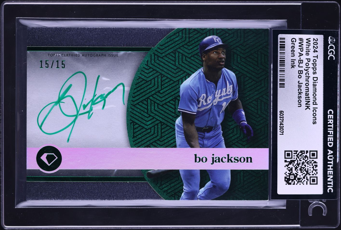 2024 Topps Diamond Icons PolychromatINK Green Ink Bo Jackson AUTO 15/15 ...