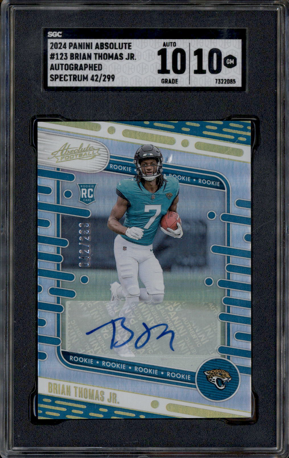 2024 Absolute Rookie Autograph Spectrum Brian Thomas Jr RC Auto /299 ...