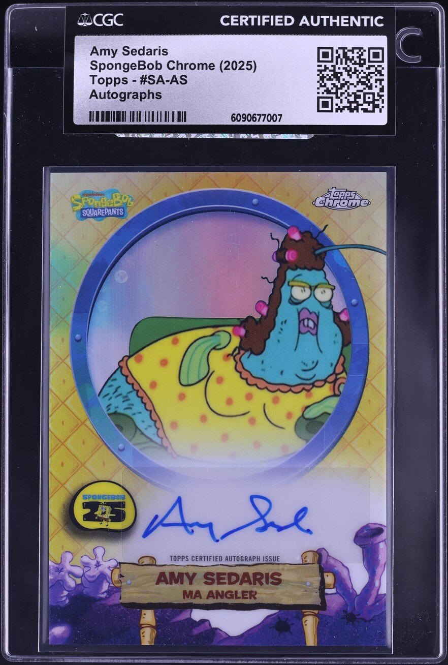 2025 Topps Chrome SpongeBob Ma Angler Amy Sedaris AUTO #SA-AS CGC AUTH ...