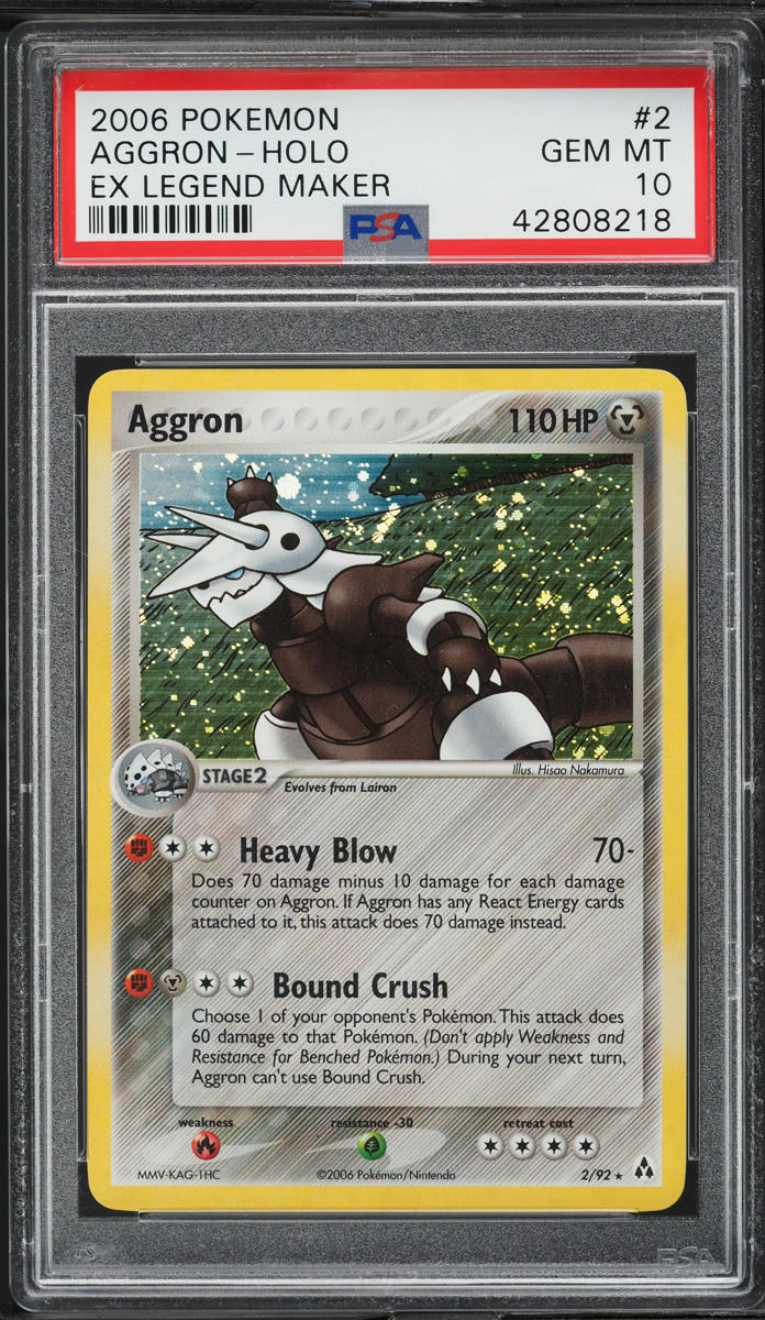 2006 Pokemon Ex Legend Maker Holo Aggron #2 PSA 10 GEM MINT on Fanatics ...