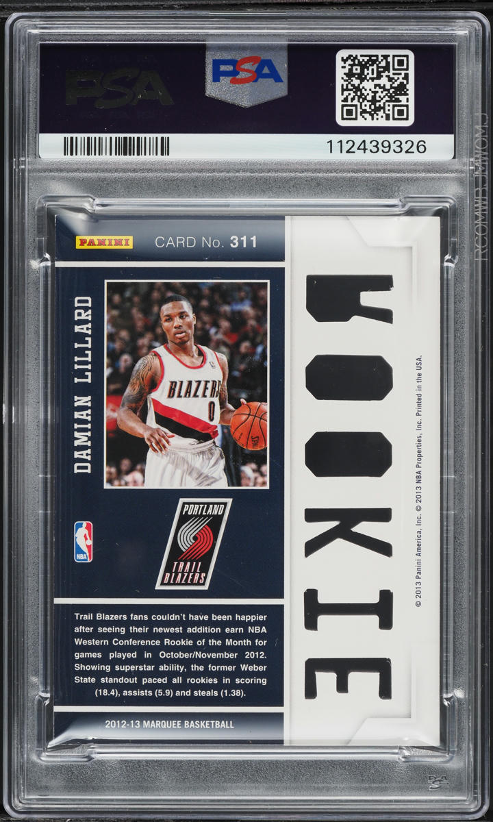 2012 Panini Marquee Damian Lillard ROOKIE #311 PSA 6 EXMT on Fanatics ...