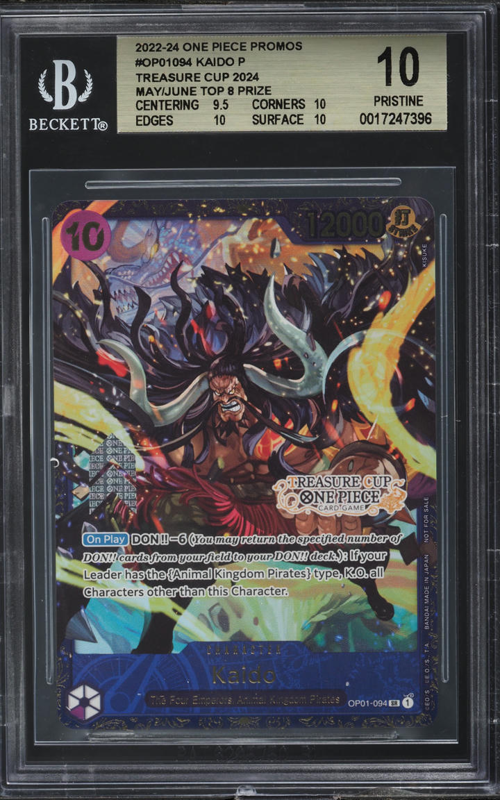 2022 One Piece Promo Treasure Cup Top 8 Kaido #OP01-094 BGS 10 PRISTINE ...