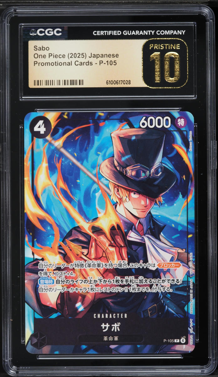 2025 One Piece Japanese Promo Cards Sabo #P-105 CGC 10 PRISTINE on ...