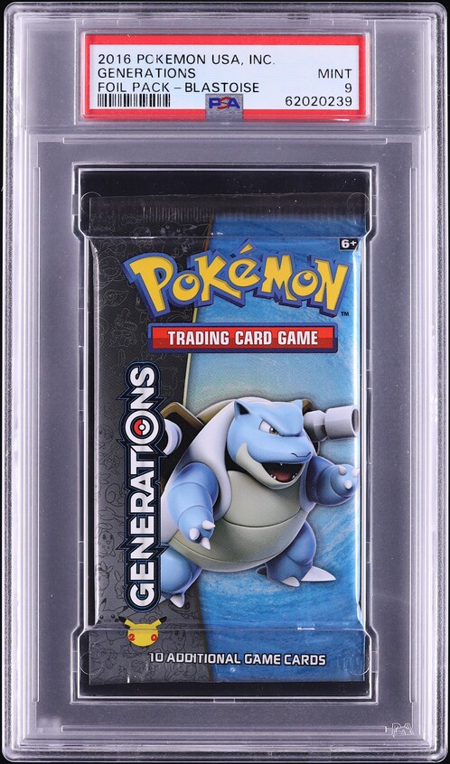 2016 Pokemon XY Generations Booster Pack Blastoise Art PSA 9 MINT on ...