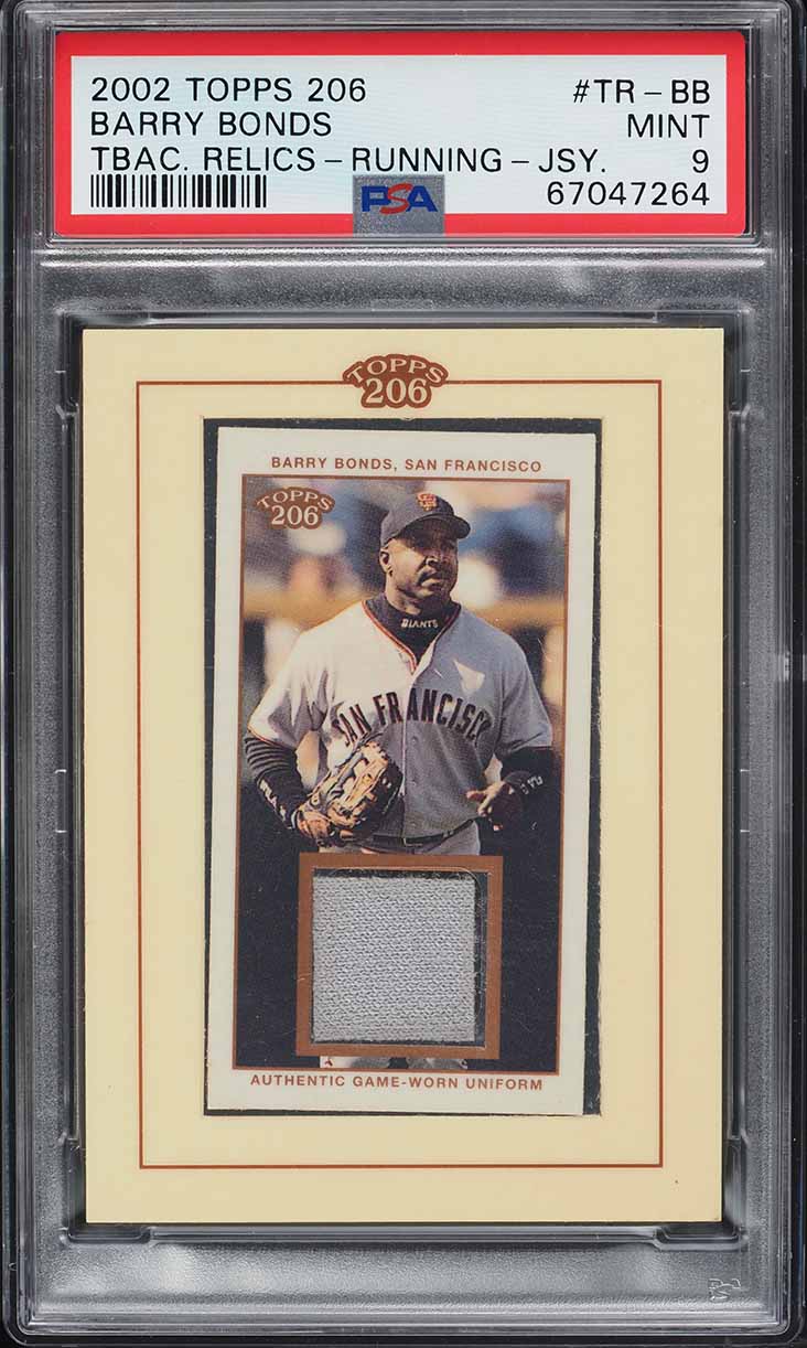 2002 Topps 206 Tobacco Relics Running Barry Bonds PATCH #TR-BB PSA 9 MINT on Fanatics Collect
