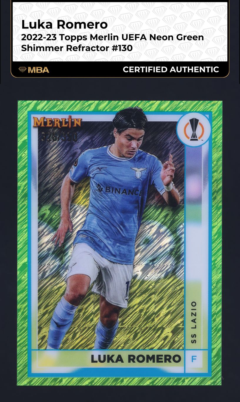 2022 Topps Merlin UEFA Neon Green Shimmer Refractor Luka Romero /399 ...