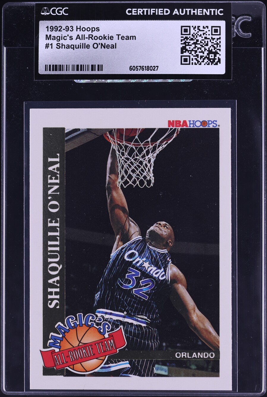 1992 Hoops Magic's All-Rookie Team Shaquille O'Neal ROOKIE #1 CGC AUTH ...