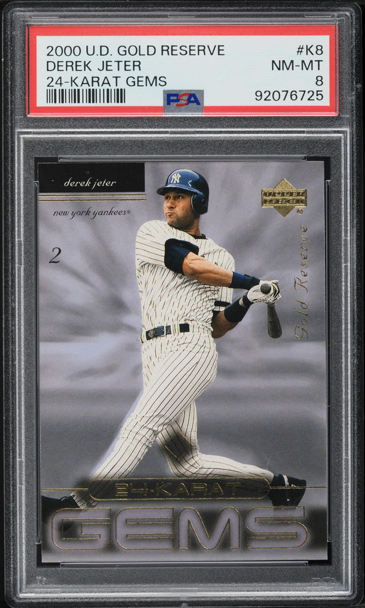 2000 Upper Deck Gold Reserve 24-Karat Gems Derek Jeter #K8 PSA 8 NM-MT ...