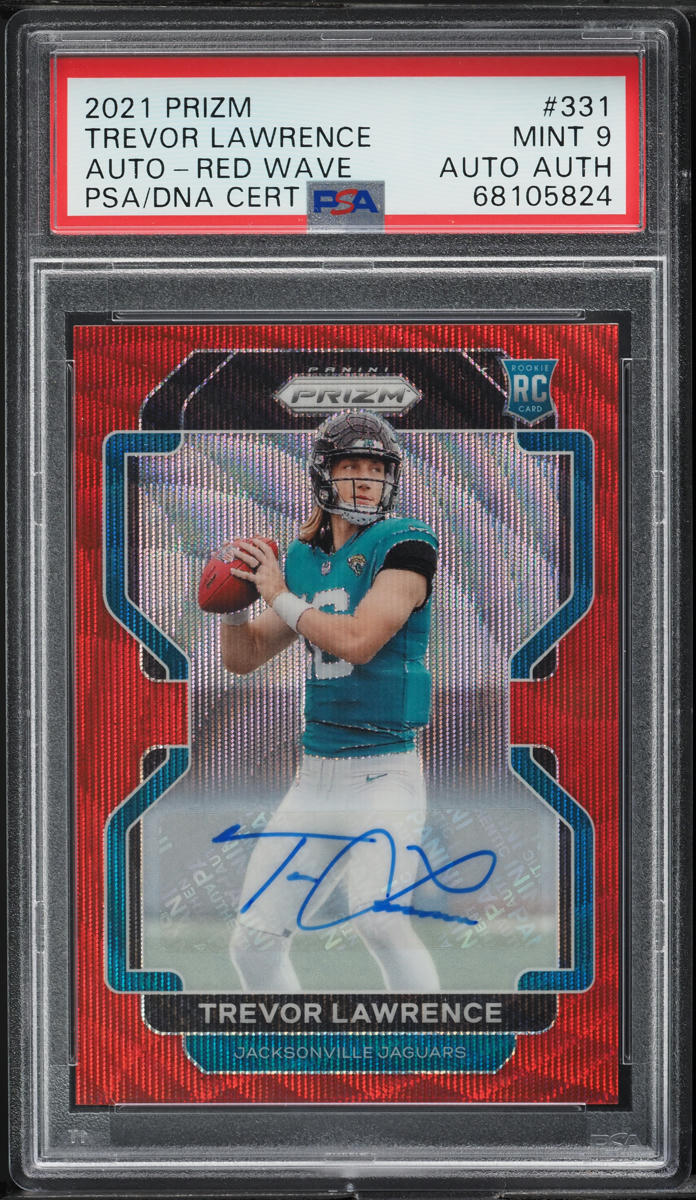 2021 Panini Prizm Red Wave Trevor Lawrence ROOKIE AUTO /149 #331 PSA ...