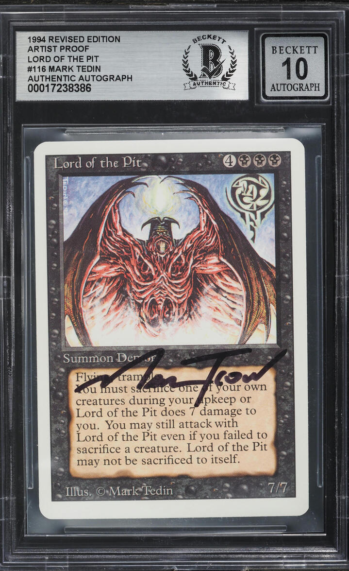 1994 Magic The Gathering Revised Lord Of The Pit ARTIST PROOF BAS 10 ...