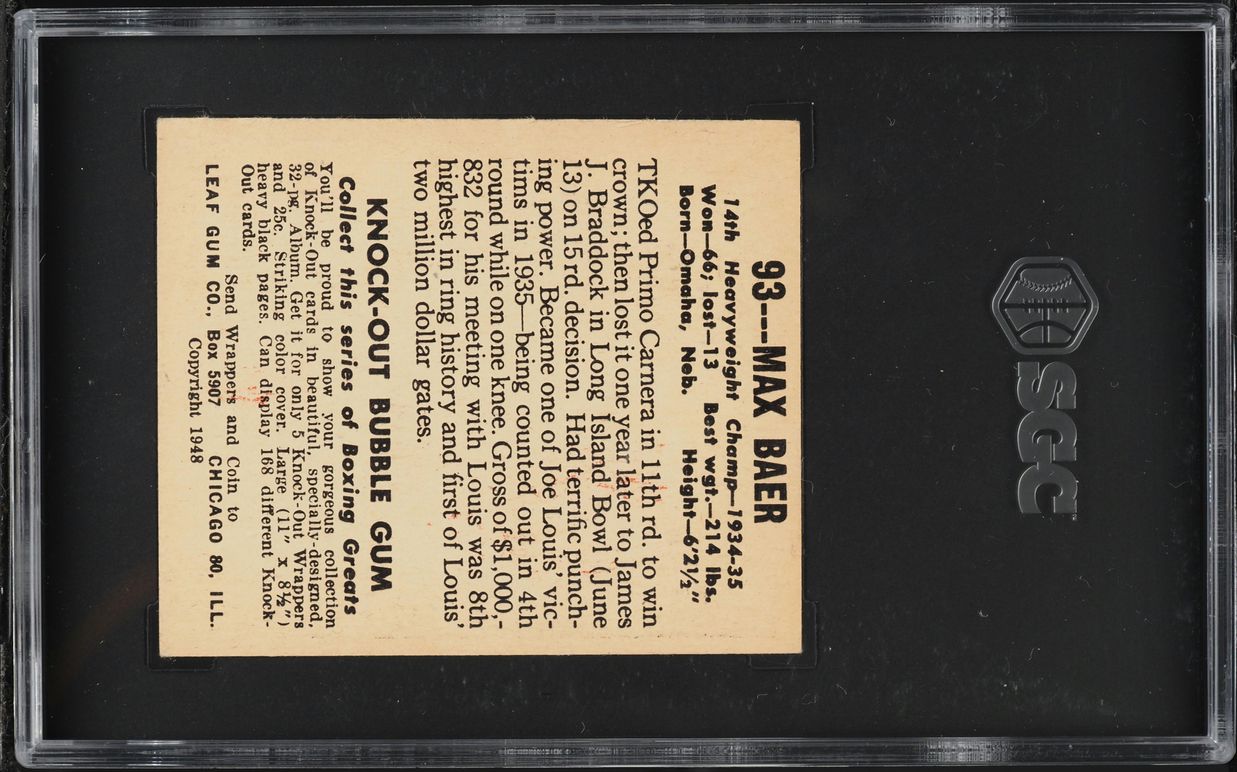 1948 Leaf Gum Co. Max Baer #93 SGC 4 VGEX on Fanatics Collect