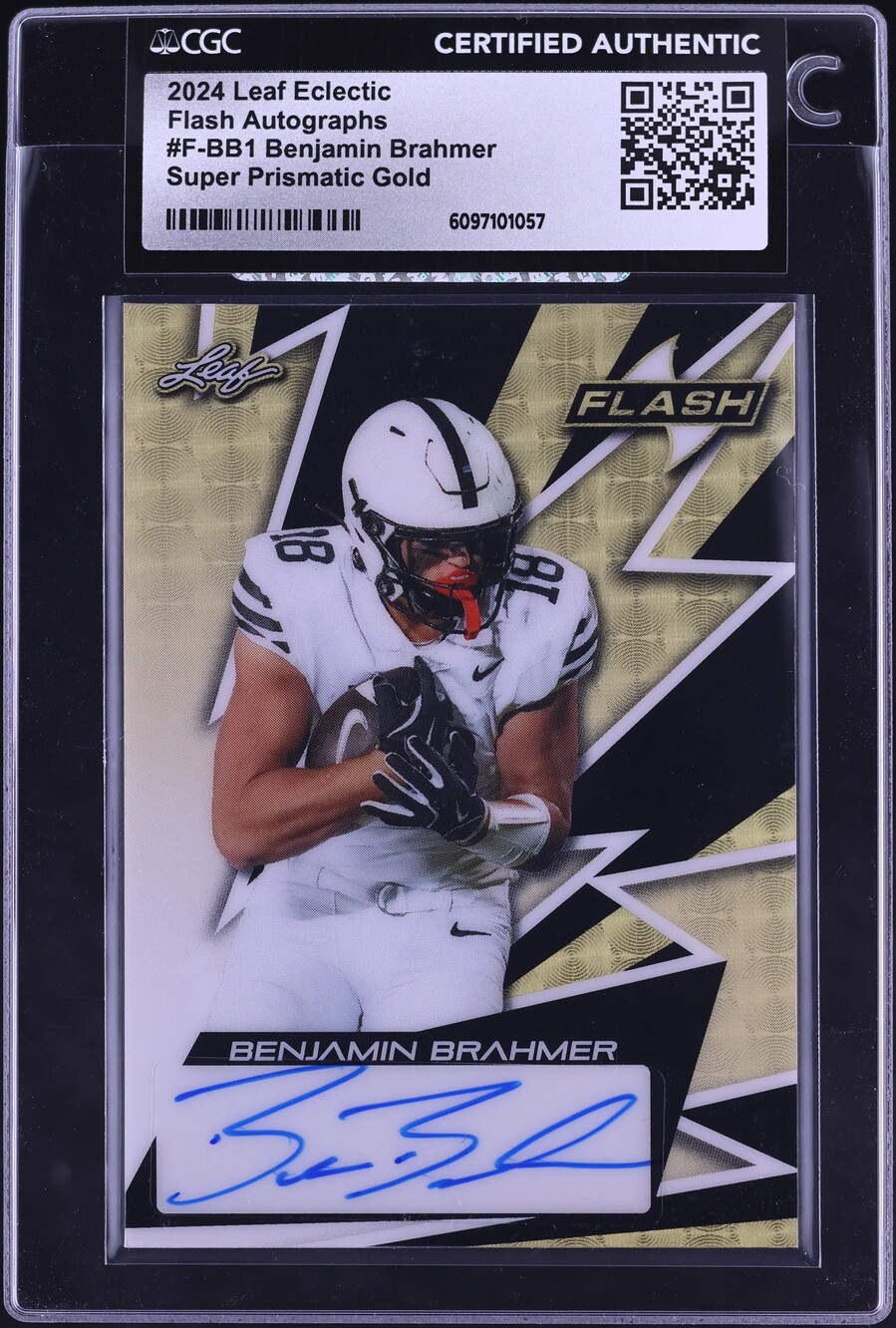 2024 Leaf Eclectic Flash Super Prismatic Gold Benjamin Brahmer AUTO 1/1 ...