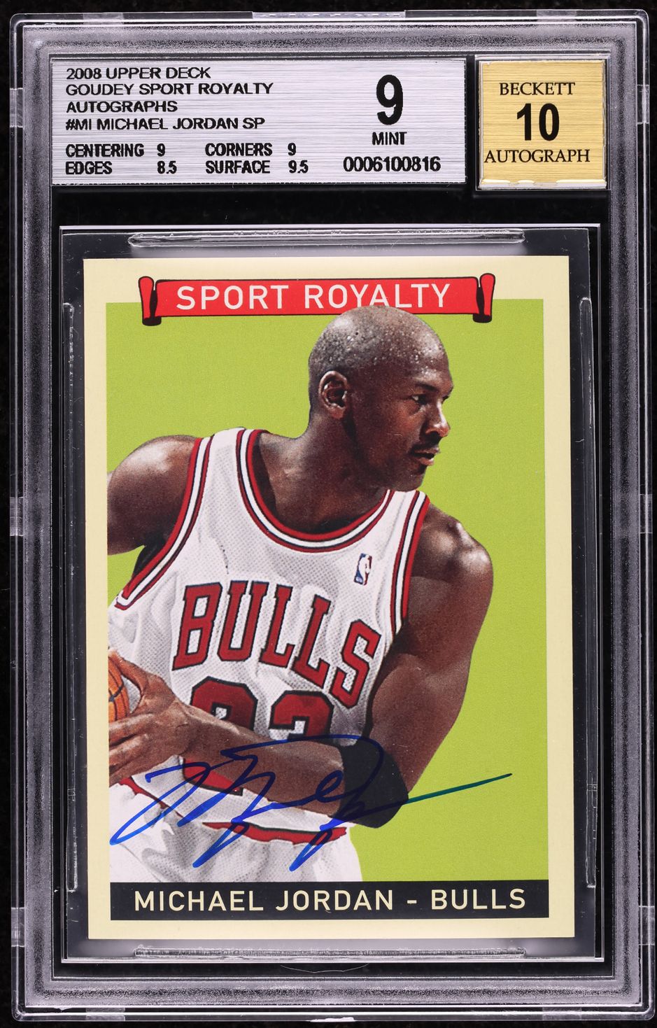 2008 Upper Deck Goudey Sport Royalty Michael Jordan AUTO #GSR-MI BGS 9 ...