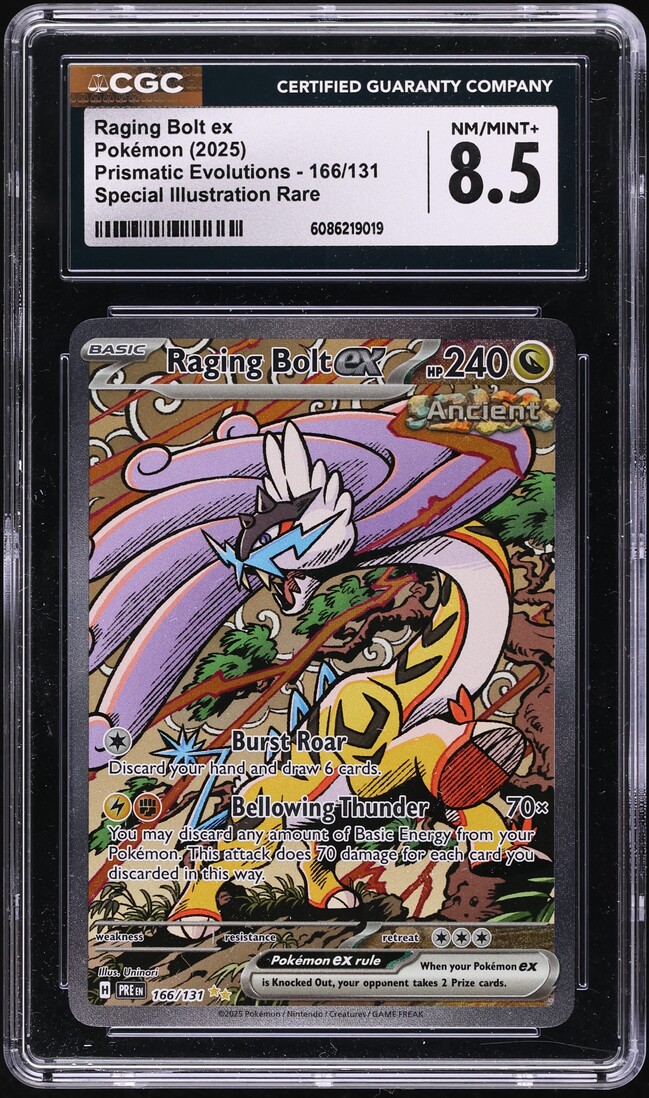 2025 Pokemon Scarlet & Violet Prismatic Evolutions SIR Raging Bolt ex ...