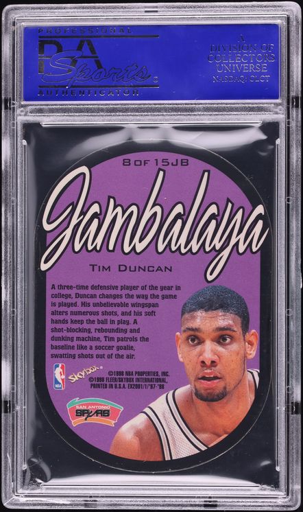 1997 Skybox E-X2001 Jambalaya Tim Duncan ROOKIE #8 PSA 10 GEM MINT on ...
