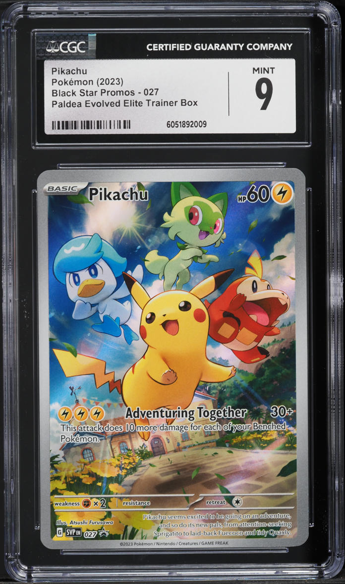 2023 Pokemon SV Black Star Promo Paldea Evolved ETB Pikachu #27 CGC 9 MINT on Fanatics Collect