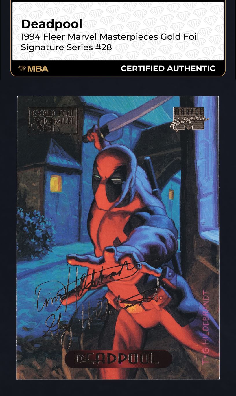 1994 Fleer Marvel Masterpieces Gold Foil Signature Series Deadpool #28 ...