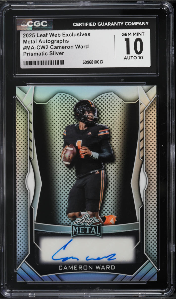 2025 Metal Prismatic Silver Cameron Ward ROOKIE AUTO /99 #MA-CW2 CGC 10 GEM MINT on Fanatics Collect