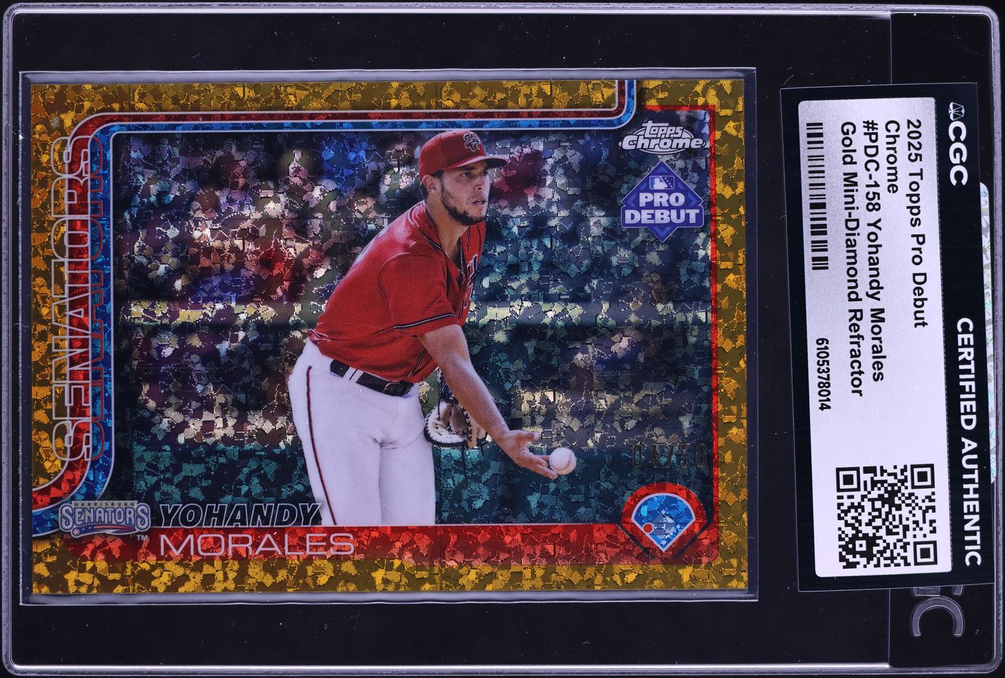 2025 Topps Chrome Pro Debut Gold Mini-Diamond Refractor Yohandy Morales ...