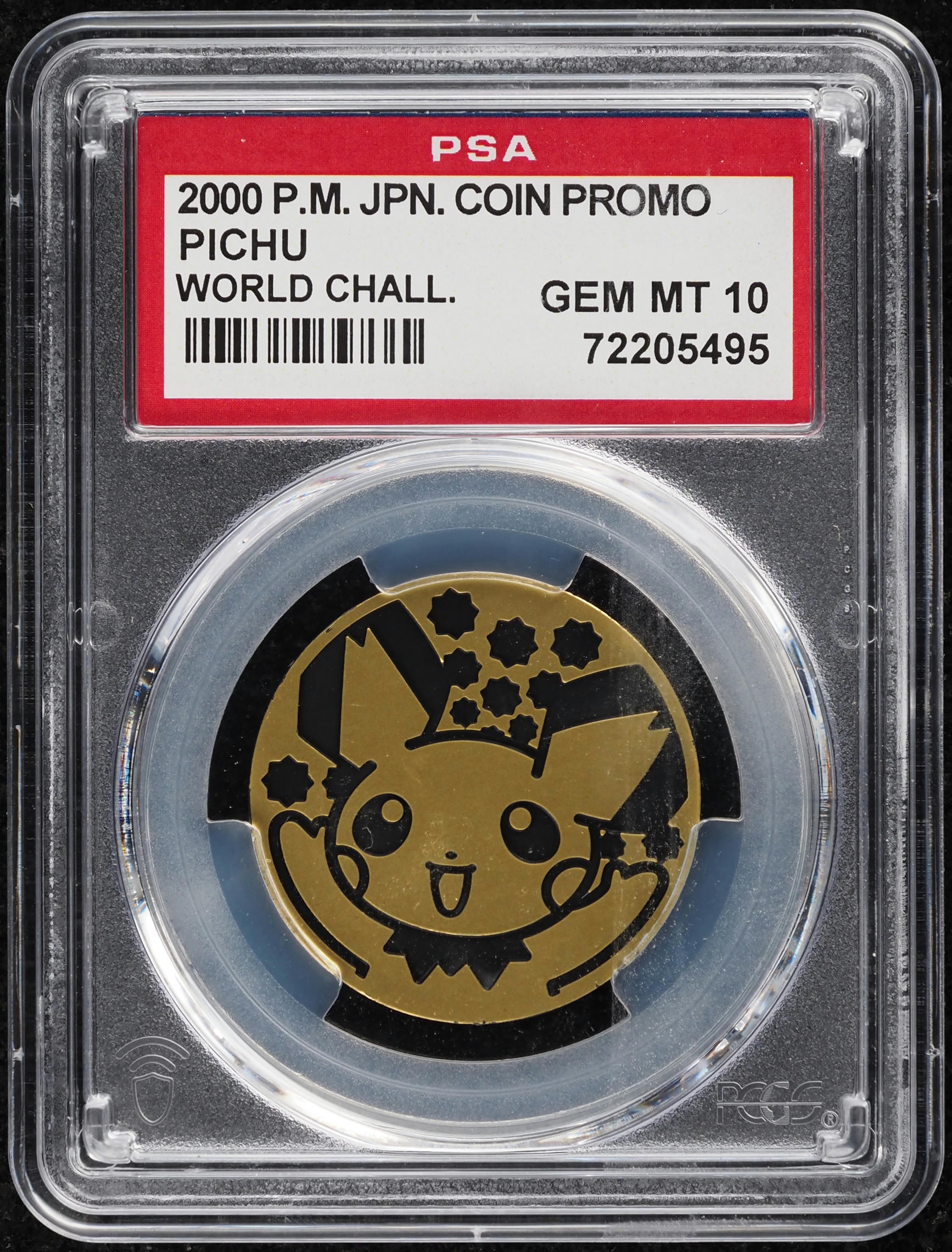 2000 Pokemon Japanese Coin Promo World Challenge Pichu PSA 10 GEM MINT ...