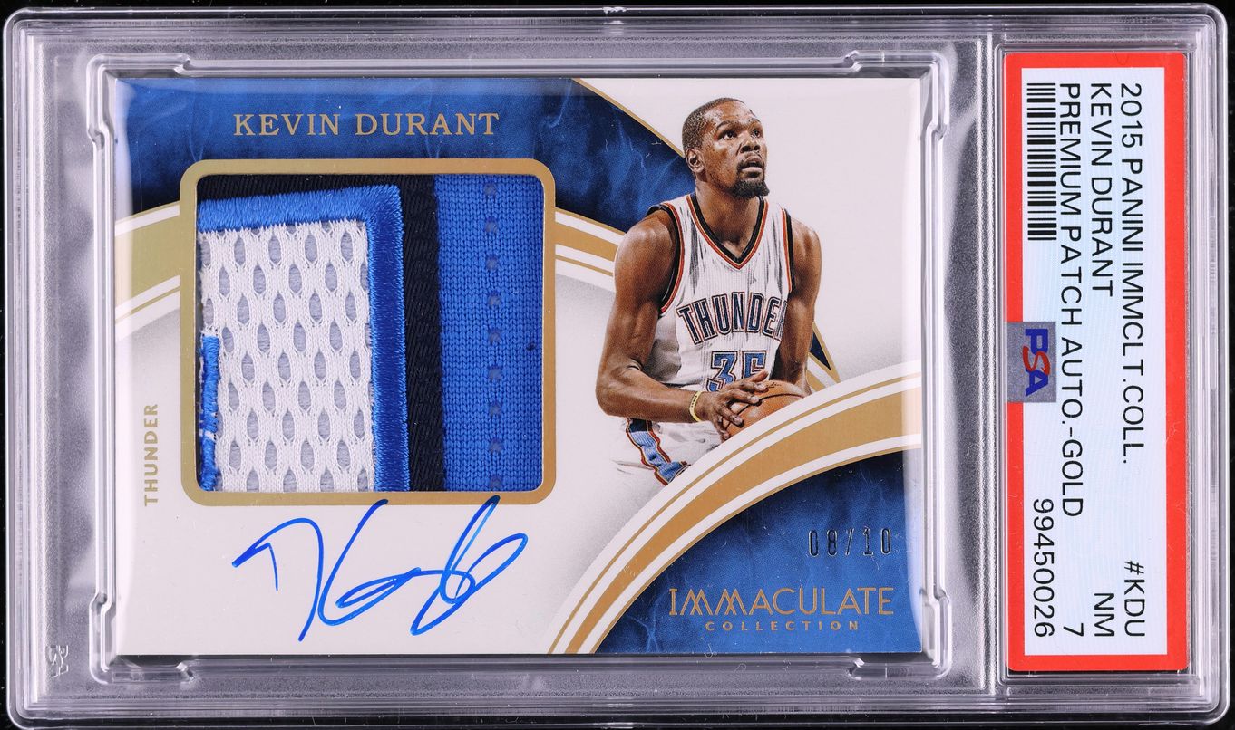 2015 Immaculate Collection Premium Gold Kevin Durant PATCH AUTO /10 PSA ...