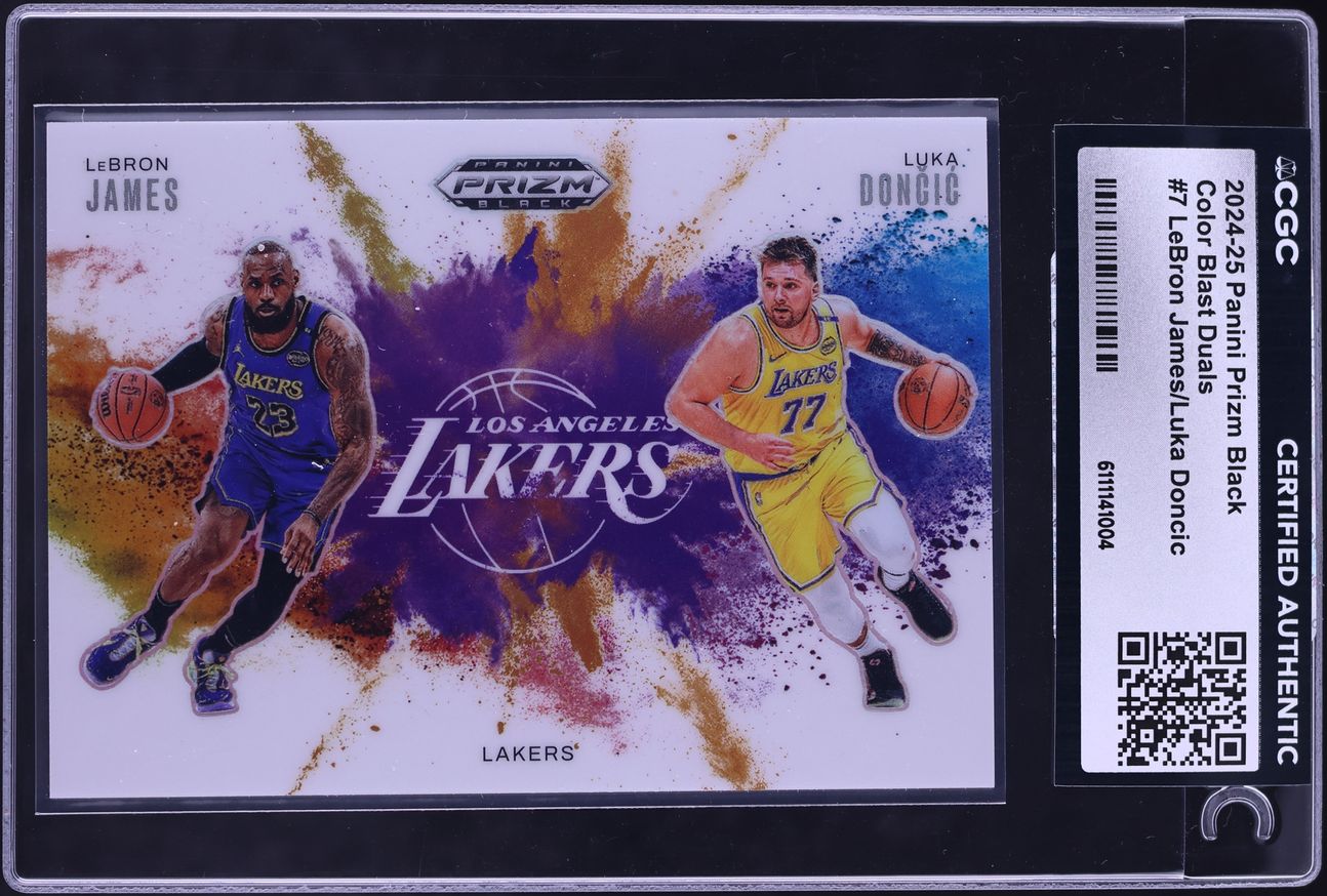 2024 Panini Prizm Black Color Blast Duals LeBron James Luka Doncic #7 ...