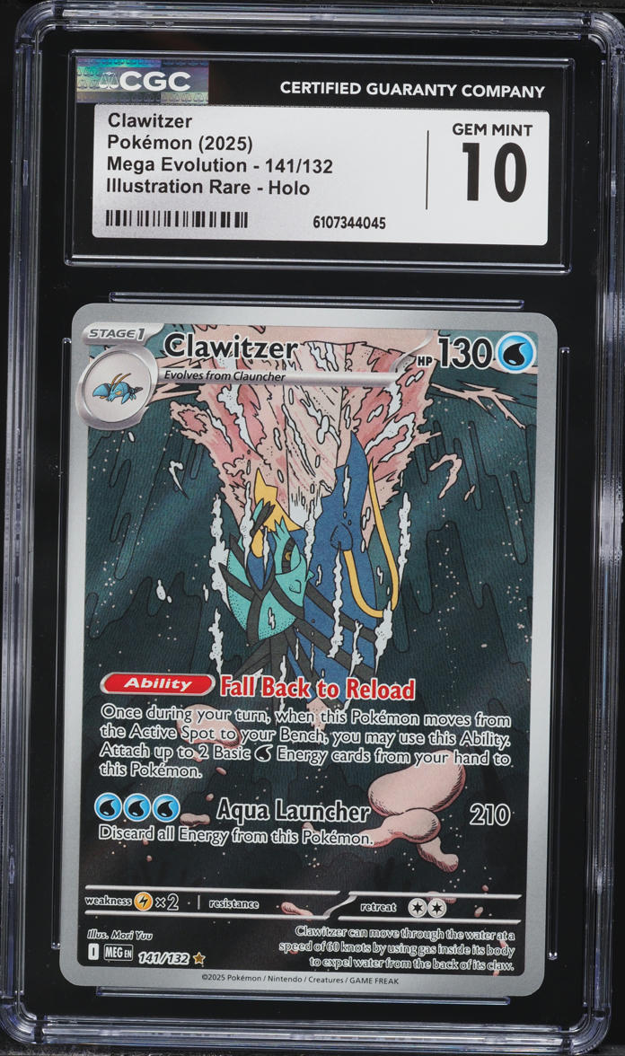 2025 Pokemon Mega Evolution IR Clawitzer #141 CGC 10 GEM MINT on ...