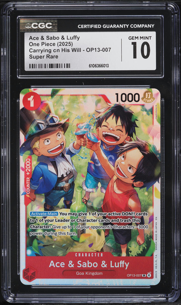 2025 One Piece Carrying On His Will SR Ace & Sabo & Luffy #OP13-007 CGC ...
