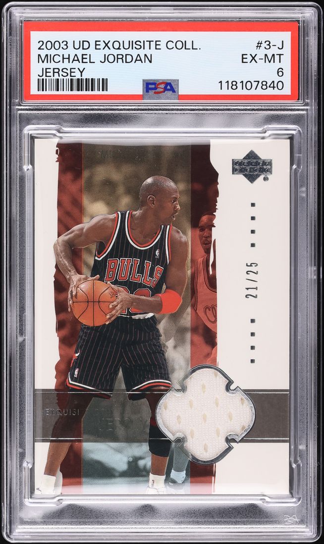 2003 Exquisite Collection Jersey Michael Jordan PATCH /25 #3-J PSA 6 ...