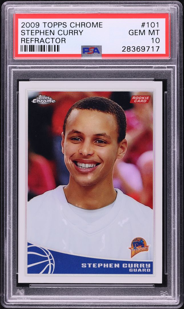 2009 Topps Chrome Refractor Stephen Curry ROOKIE /500 #101 PSA 10 GEM ...