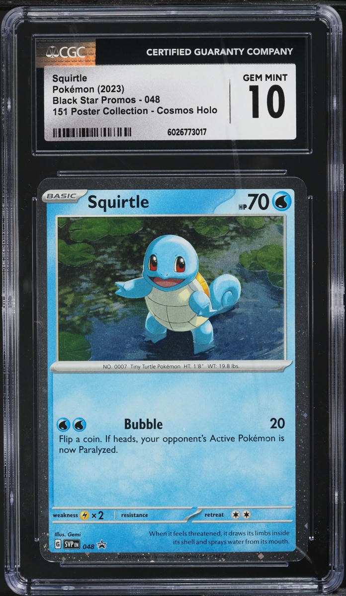 2023 Pokemon SV 151 Black Star Promo Cosmos Holo Squirtle #48 CGC 10 ...
