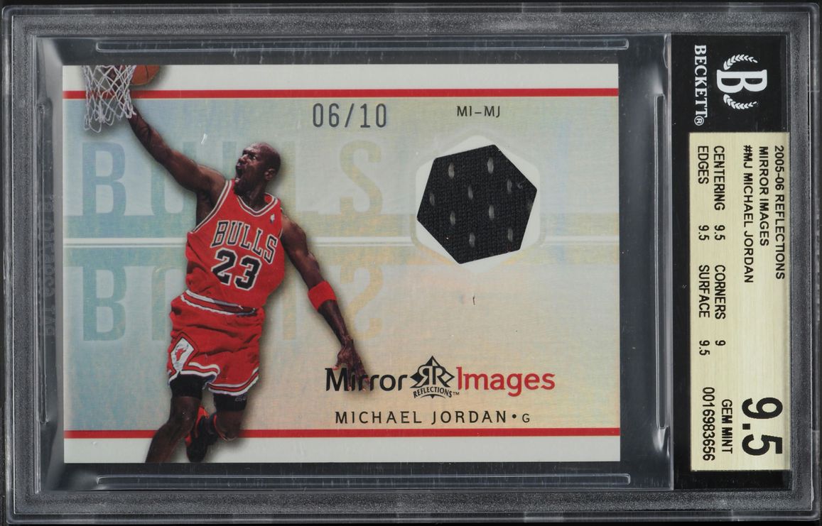 2005 Upper Deck Reflections Mirror Images Michael Jordan PATCH /10 BGS 9.5 GEM on Fanatics Collect