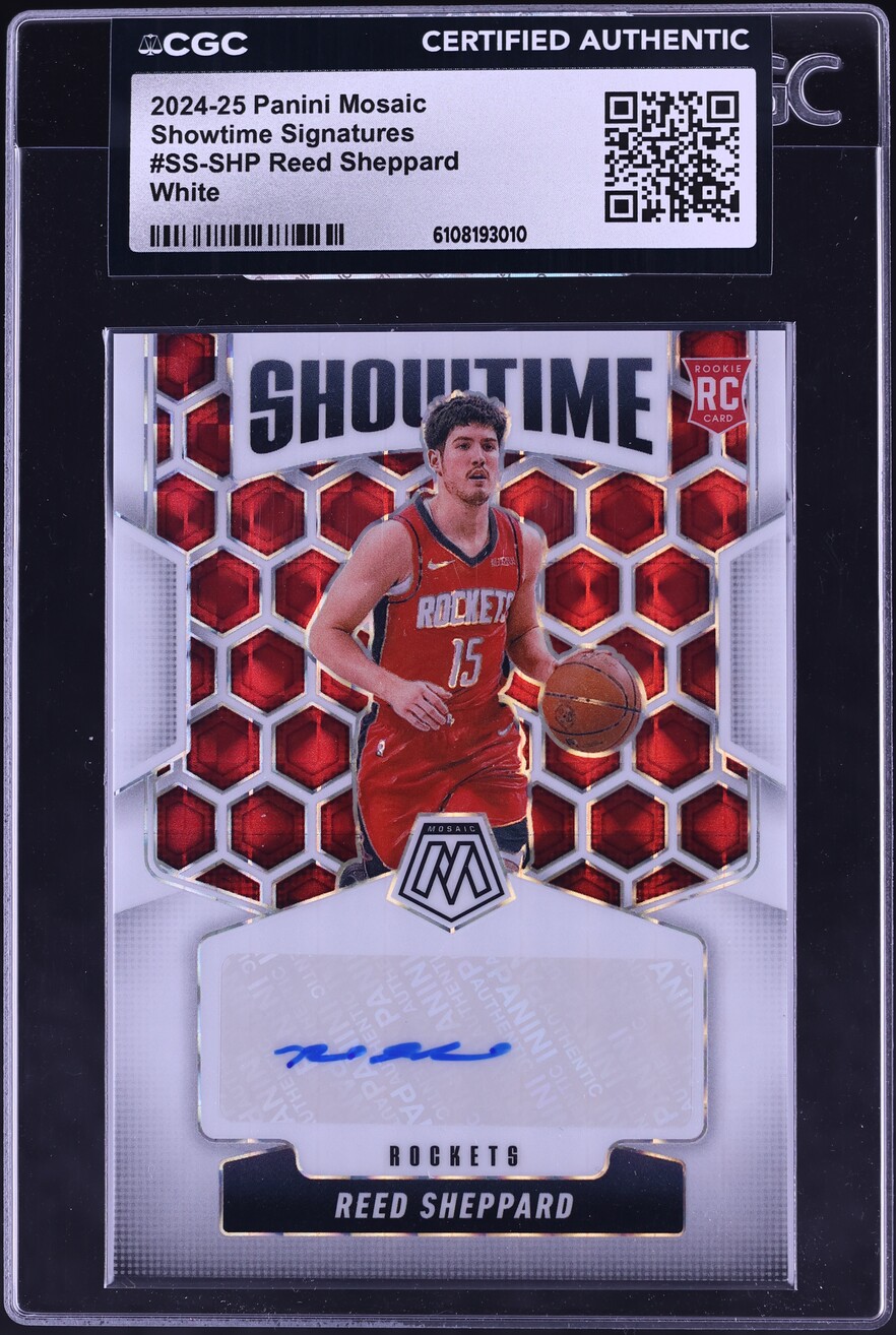 2024 Panini Mosaic Showtime Signatures White Reed Sheppard ROOKIE AUTO ...