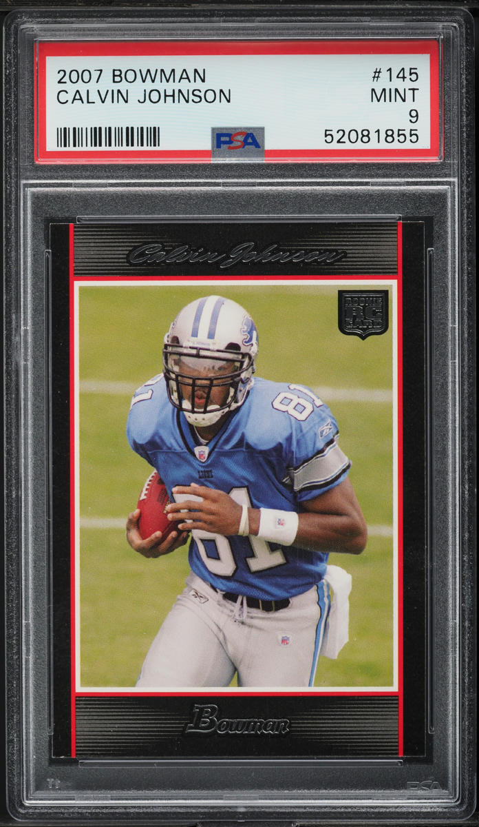 2007 Bowman Football Calvin Johnson ROOKIE #145 PSA 9 MINT on Fanatics ...