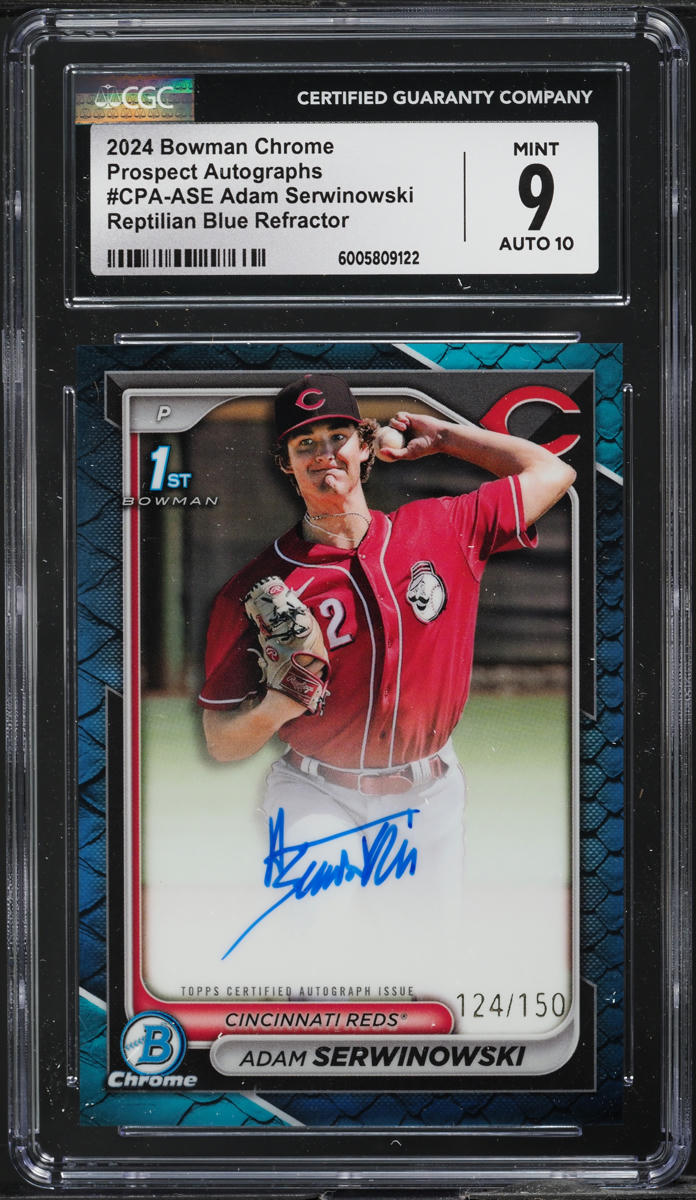 2024 Bowman Chrome Reptilian Blue Adam Serwinowski PROSPECT AUTO /150 ...