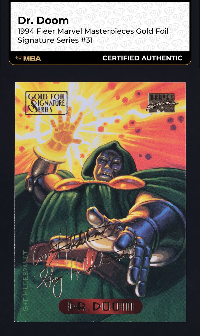 1994 Fleer Marvel Masterpieces Gold Foil Signature Series Dr. Doom #31 MBA AUTH on Fanatics Collect