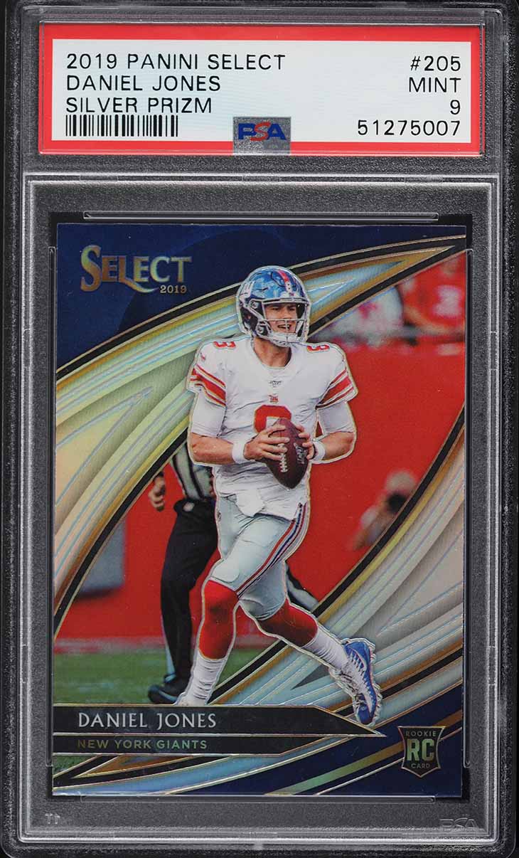 2019 Select Field Level Silver Prizm Daniel Jones ROOKIE #205 PSA 9 ...