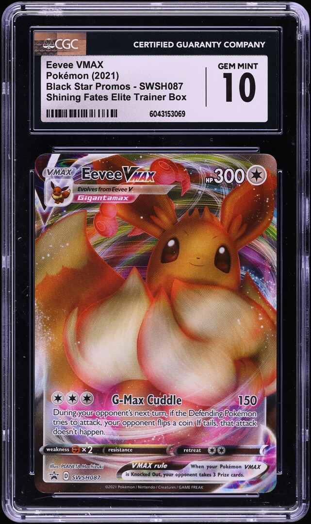 2021 Pokemon SWSH Black Star Promo Shining Fates ETB Eevee VMAX #87 CGC ...