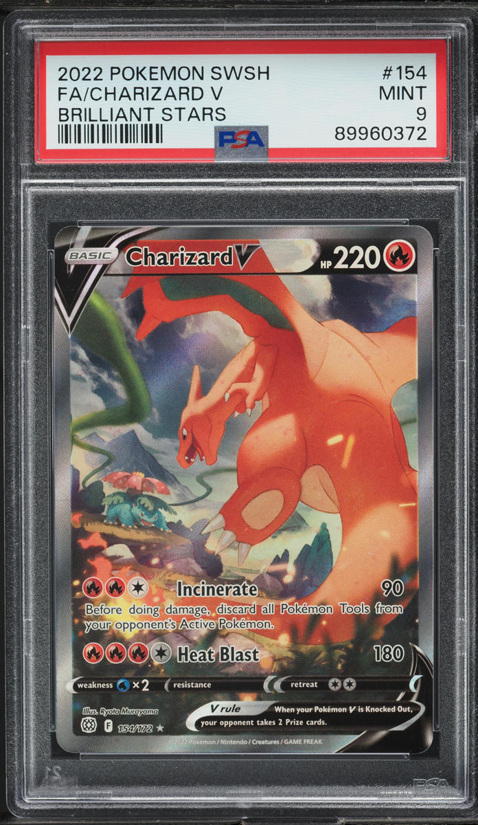 2022 Pokemon Sword & Shield Brilliant Stars Full Art Charizard V #154 ...